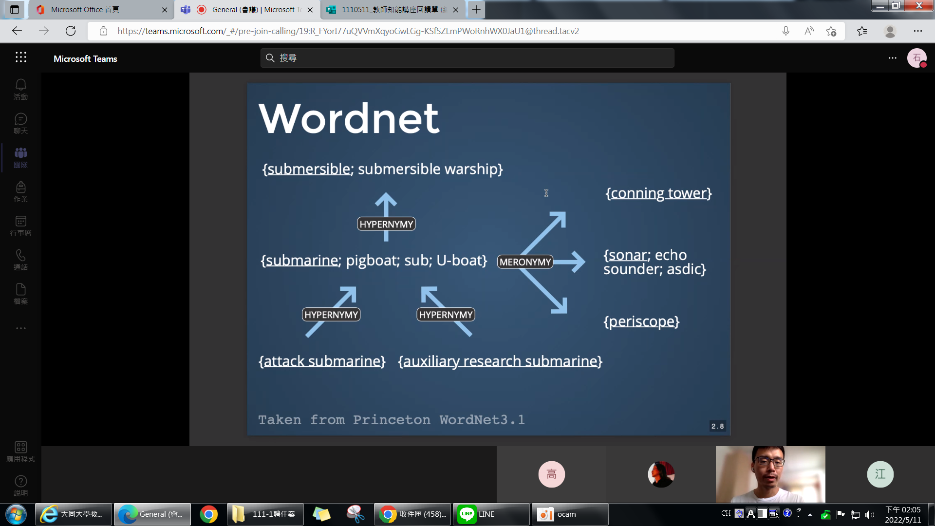 111年5月11日(三)【教師知能講座】如何應用英語詞網 WordNet 於英語教學